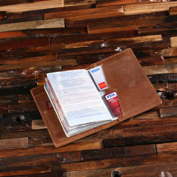 Personalized Leather Passport & Travel Document Wallet - Teals Prairie ...