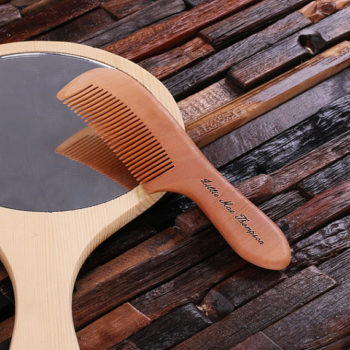 Personalized Engraved Natural Hardwood Hair Comb - Teals Prairie & Co.®
