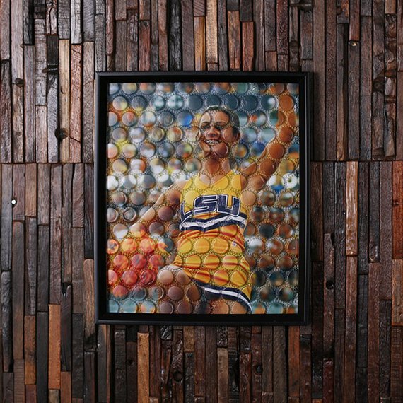 Personalized BeerCap Prints™ Beer Cap Wall Art - Cheerleader Image ...