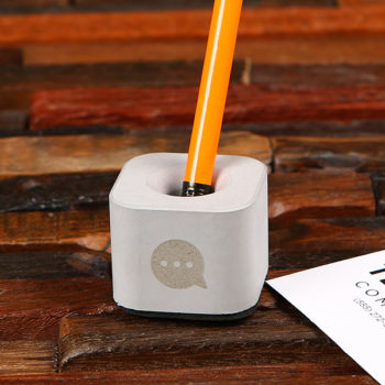 Corporate Branded Cement Pen Stand Promotional Product - Teals Prairie ...