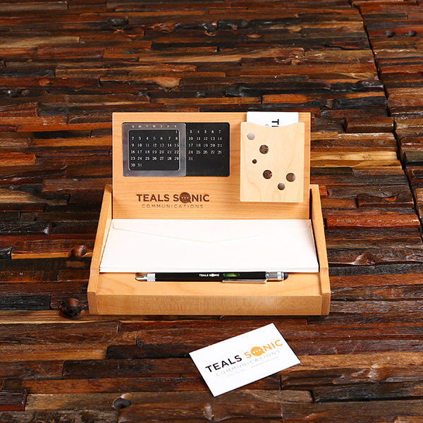 Personalized Desk Organizer Flip Top Calendar Business Gift - Teals ...