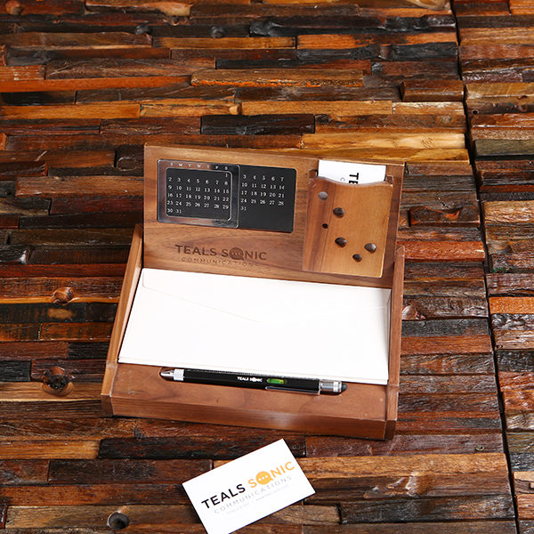 Personalized Desk Organizer Flip Top Calendar Business Gift - Teals ...