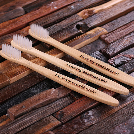 Personalized 3-PC Wooden 7” Bamboo Toothbrush Set - Teals Prairie & Co.®