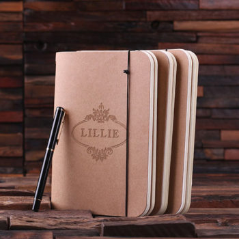 Personalized 64-Page Portfolio Unlined Journal with Dividers - Teals ...