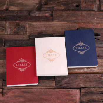 Personalized 80-Page Unlined Portfolio Journal in White - Teals Prairie ...