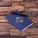 Personalized 80-Page Unlined Portfolio Journal in Blue - Teals Prairie ...