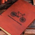Personalized Leather Notebook Journal Diary - Bike Design - Teals ...