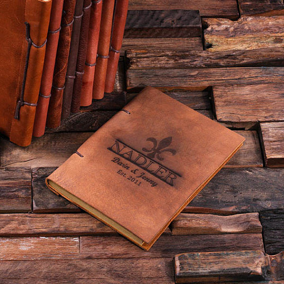 Personalized Leather Notebook Journal Diary - Traditional Design ...