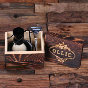 Personalized Monogrammed Shaving Kit, Brush & Mach 3 Razor - Teals ...