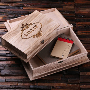 Personalized Wooden Book Keepsake Box Set - Teals Prairie & Co.®