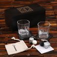 Personalized Whiskey Glass, Stones & Marble Coaster Set - Teals Prairie ...