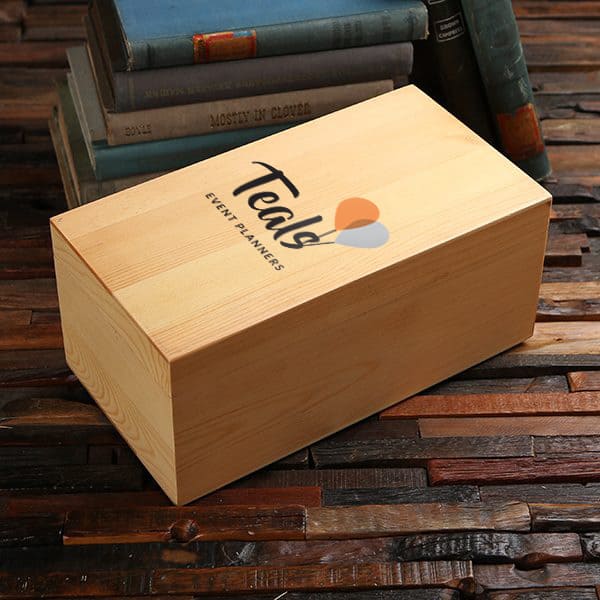 Custom Personalized Wood Box (11.5 x 6.25 x 5.25 in) - Teals Prairie & Co.®