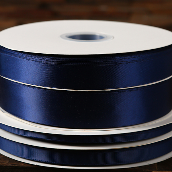Ribbon #370 Navy - Double Faced Satin or Grosgrain In 9 Sizes and 196 ...