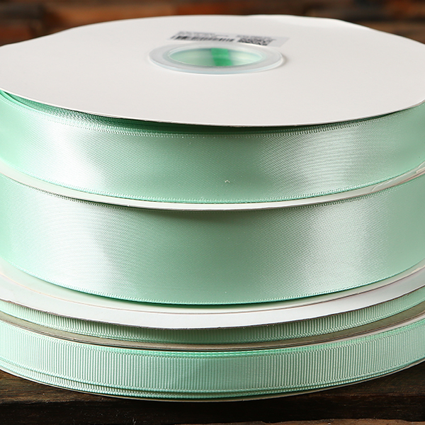 Ribbon #513 Pastel Green - Double Faced Satin or Grosgrain In 9 Sizes ...