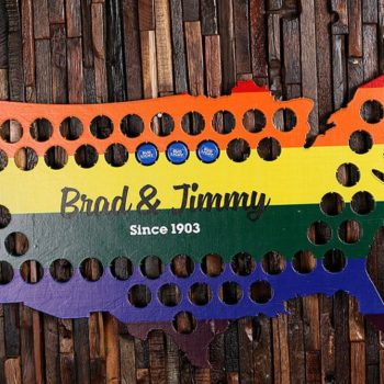 Wood Map & Beer Bottle Cap Display Board - Teals Prairie & Co.®