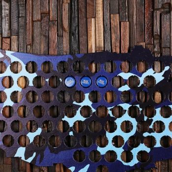 Wood Map & Beer Bottle Cap Display Board - Teals Prairie & Co.®