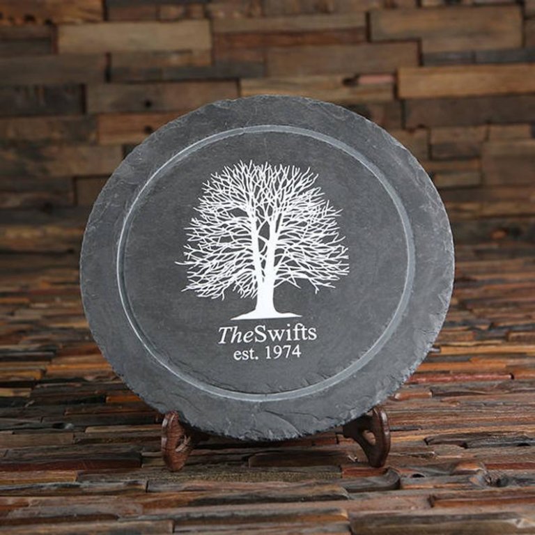 Circular Customized Commemorative Slate Plaque or Award