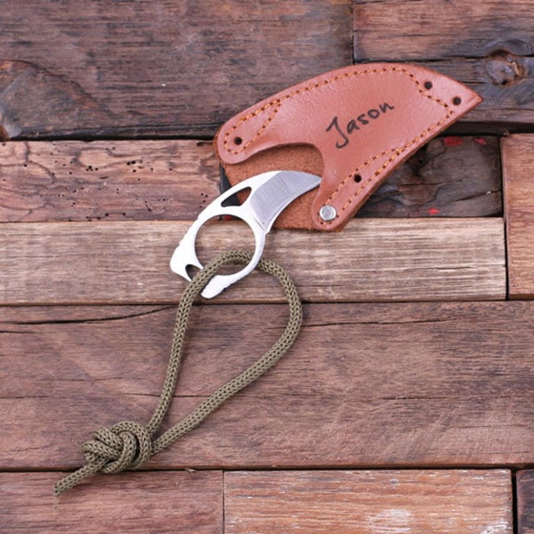 Personalized Index Finger Hole Knife Blade - Teals Prairie & Co.®