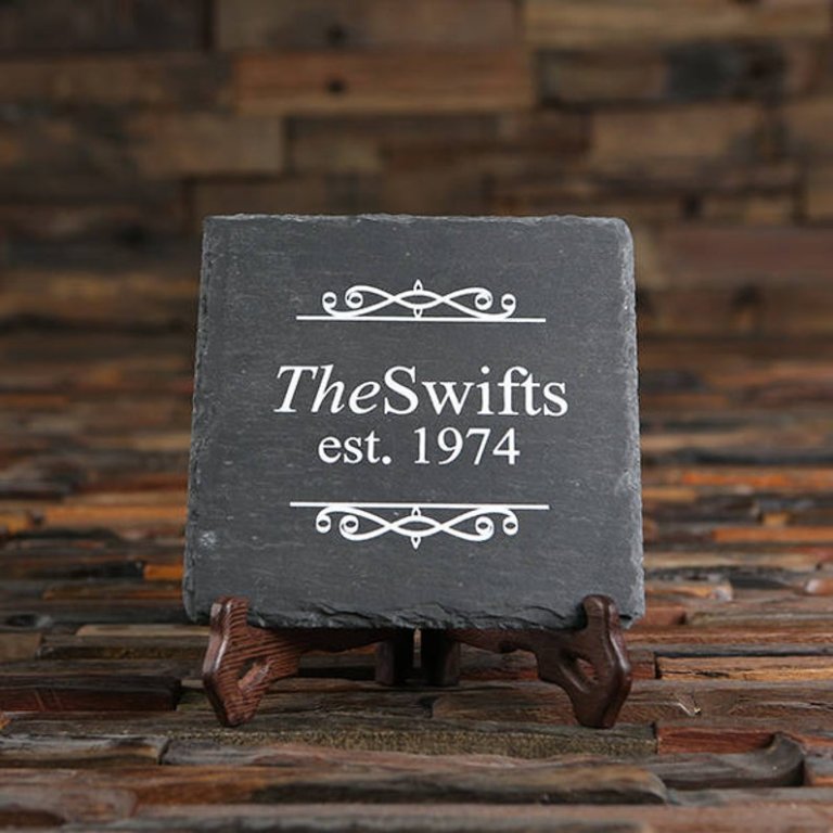 Square Personalized Commemorative Slate Plaque or Award - Teals Prairie ...